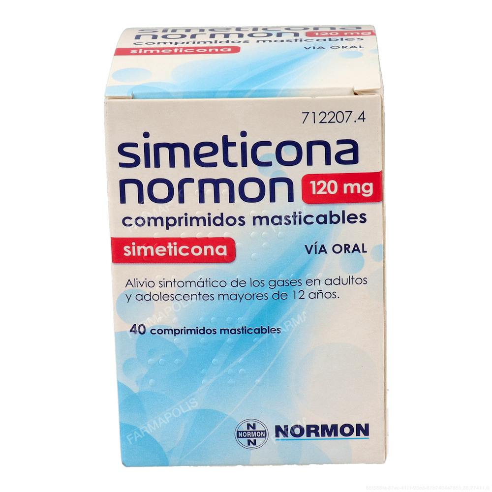 Simeticona normon 120mg 40 comprimidos masticables para gases | Olaiz
