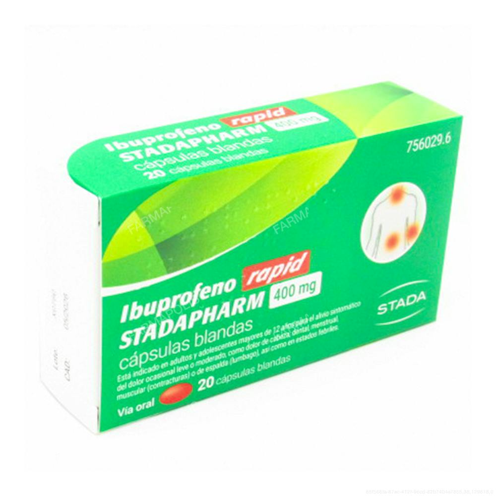 Ibuprofeno rapid stadapharm 400 mg 20 cápsulas blandas | Olaiz