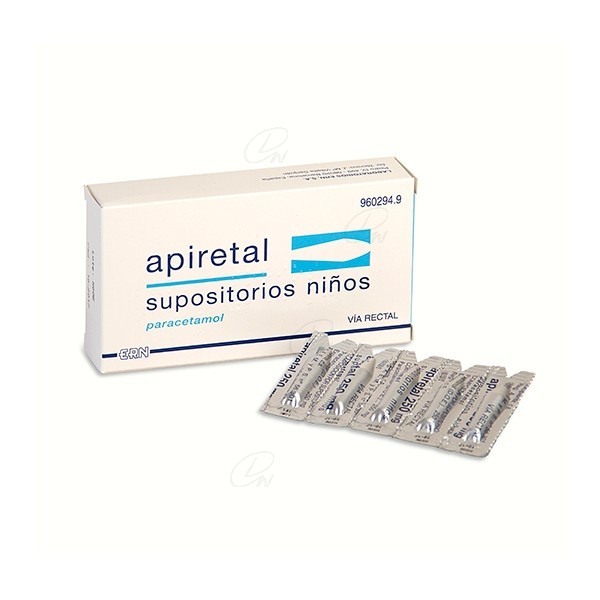 apiretal 250 mg 5 supositorios al mejor precio | Olaiz