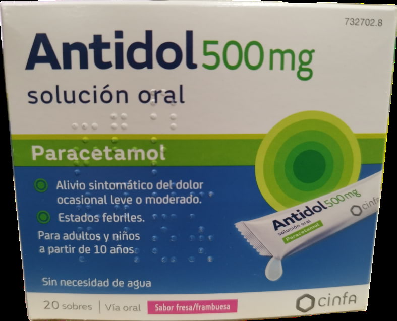 Antidol 500mg 20 sobres solución oral | Olaiz