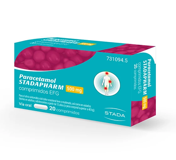 Paracetamol stadapharm 500 mg 20 comprimidos al mejor precio | Olaiz
